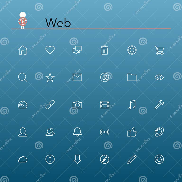 Web Line Icons stock vector. Illustration of delete, network - 43234107