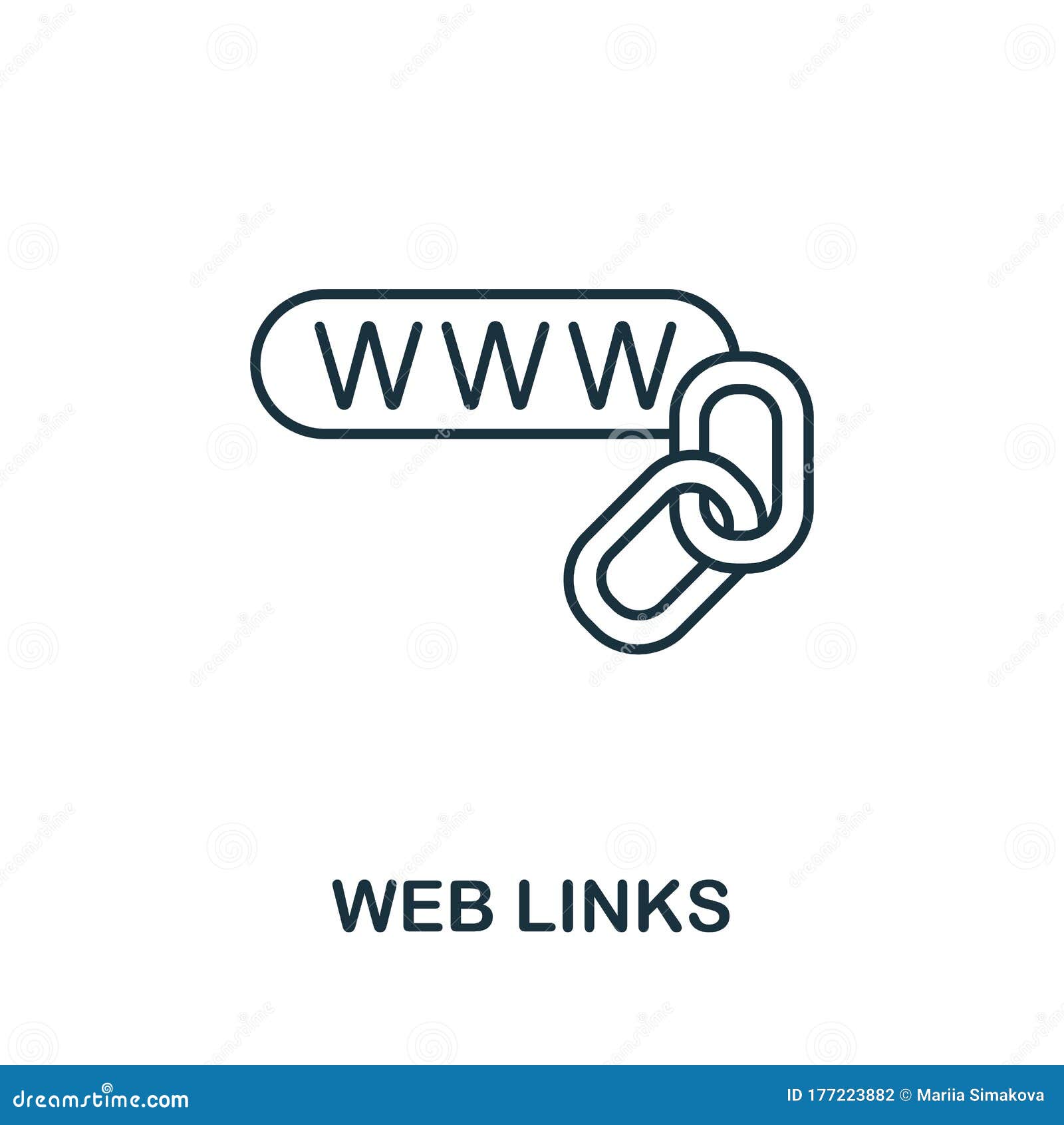 Web Links Icon from Seo Collection. Simple Line Web Links Icon for ...