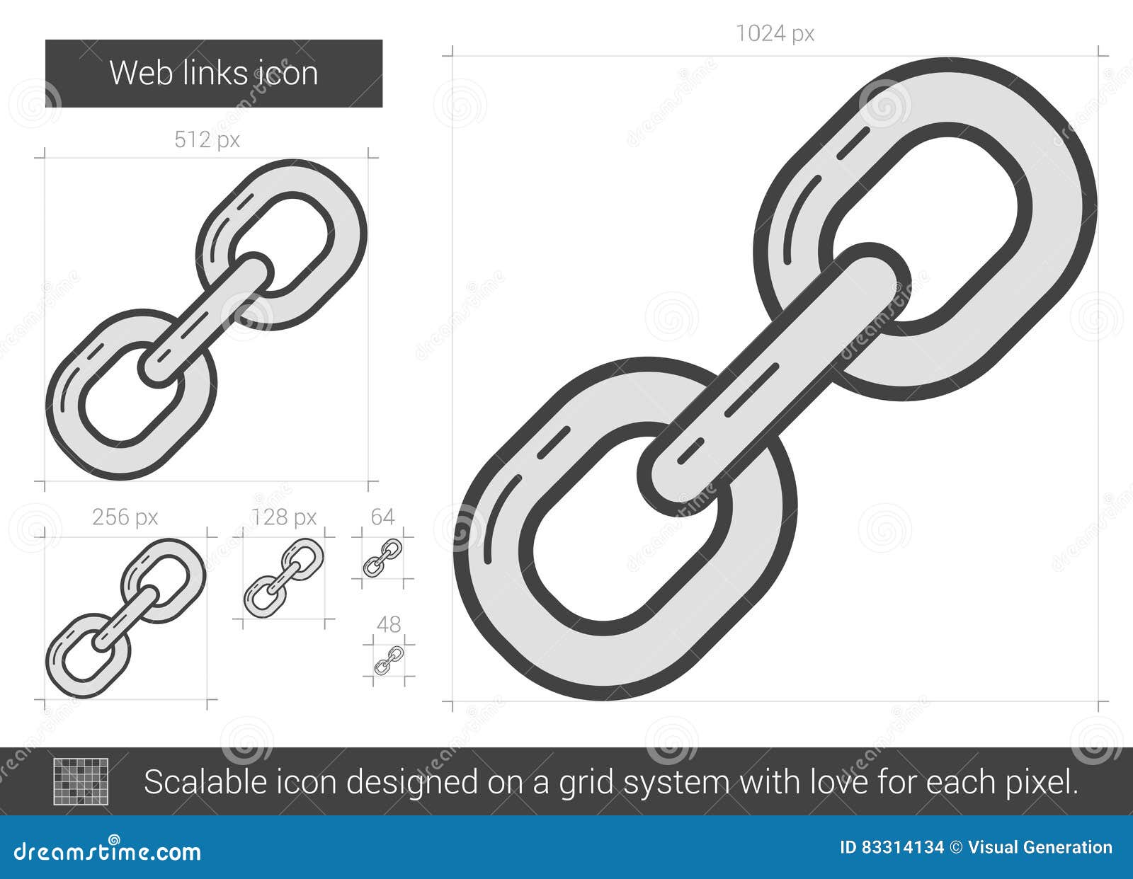 Web links line icon. stock vector. Illustration of graphic - 83314134