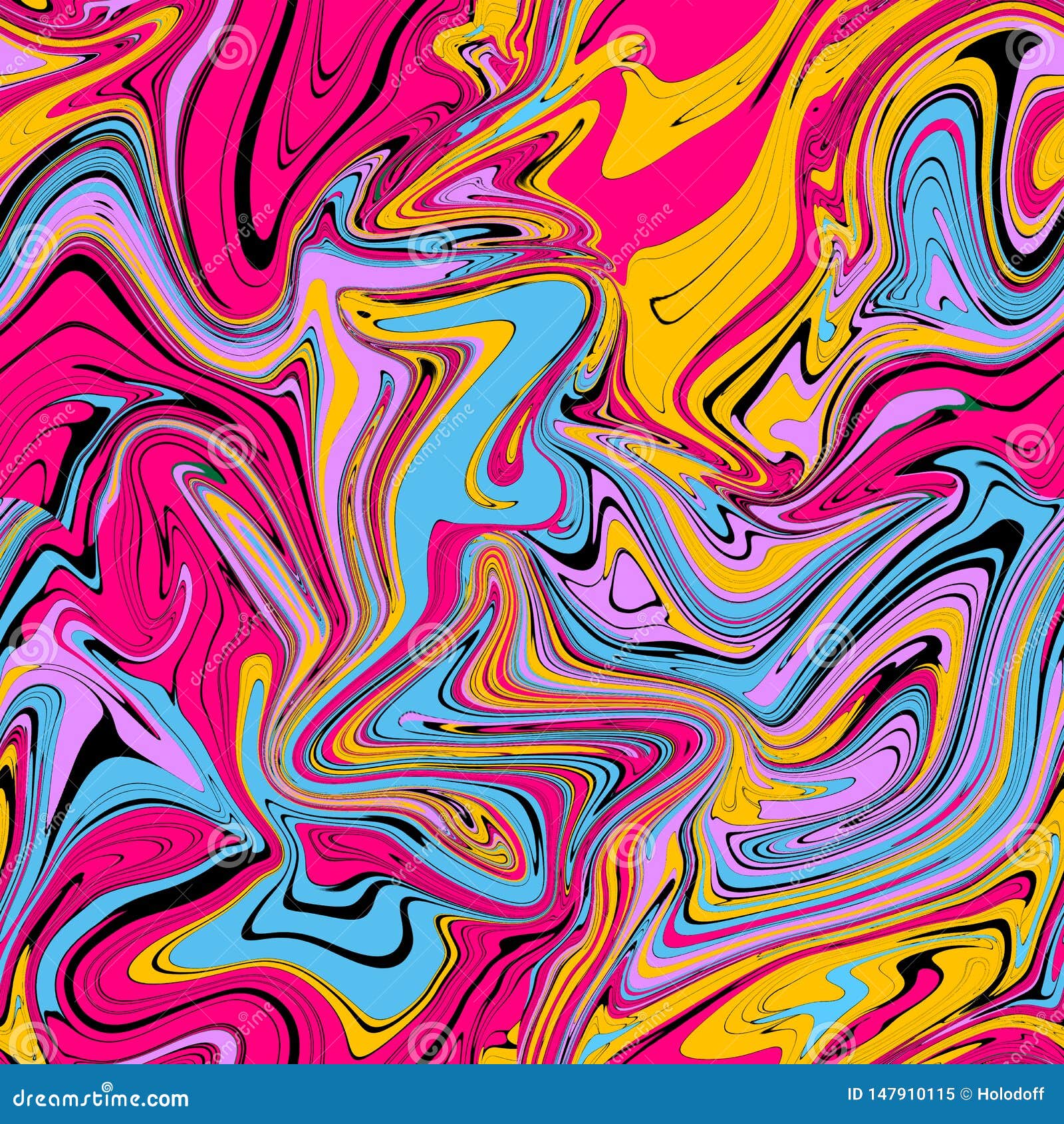 Liquid Paint - Multicolored Seamless Pattern. Bright Contrasting Flashy ...