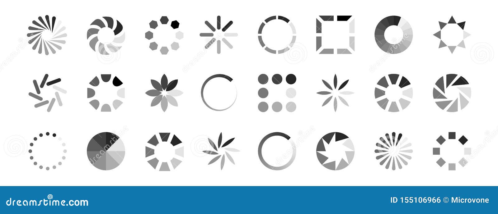 Web Loading Icons Vector. Load Indicators Isolated on White Background ...