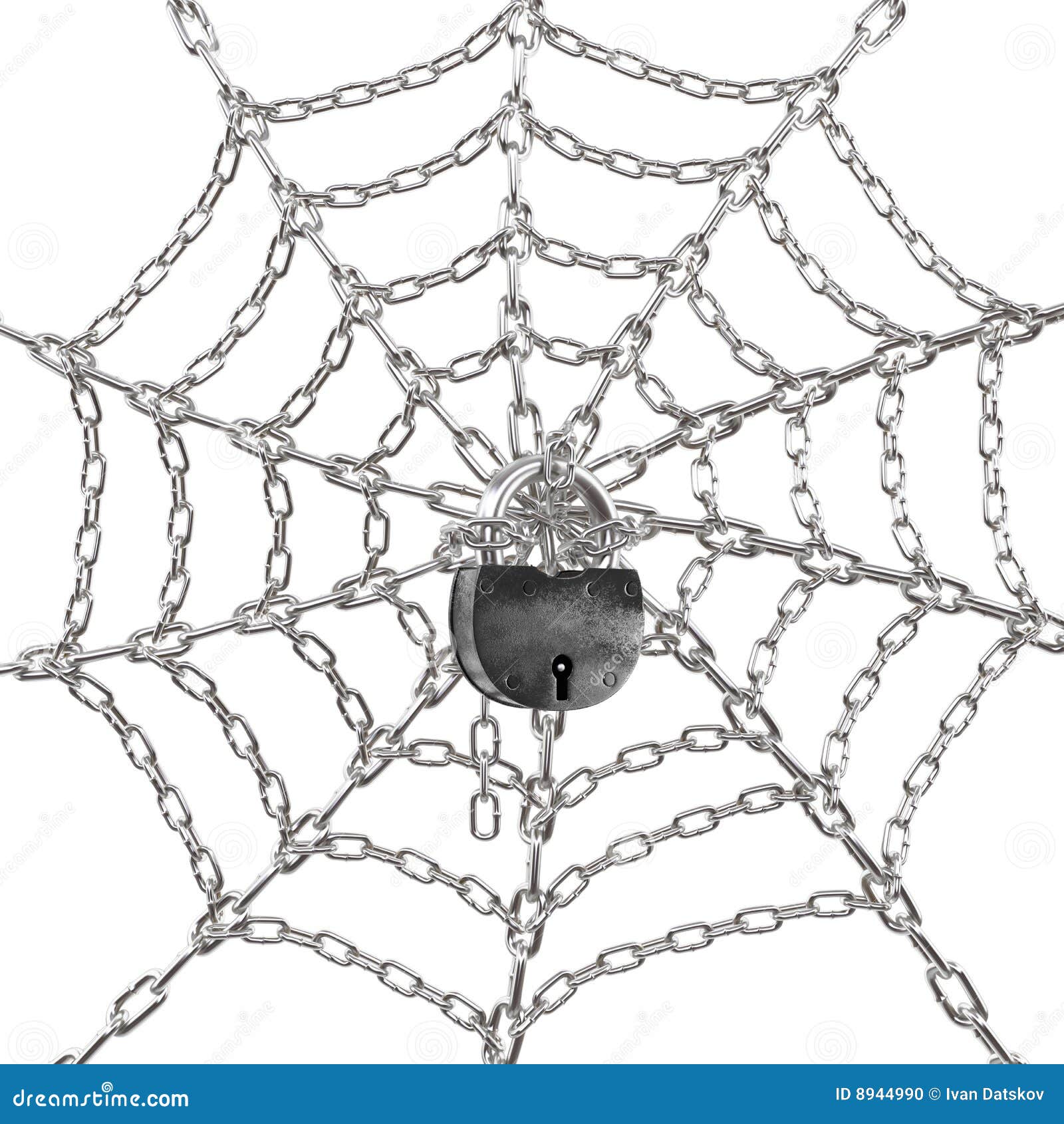 Web on the lock stock illustration. Illustration of chrome - 8944990