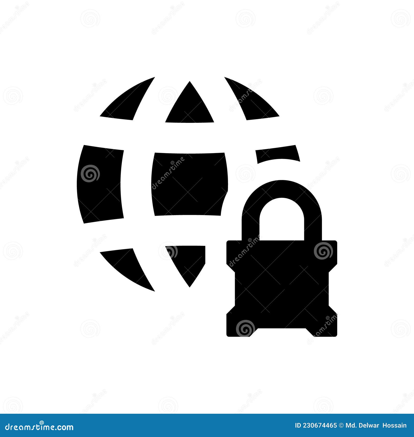 Web lock icon stock vector. Illustration of internet - 230674465
