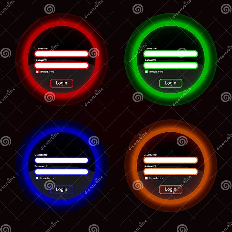 Web Login Form Template Element Stock Vector - Illustration of button ...