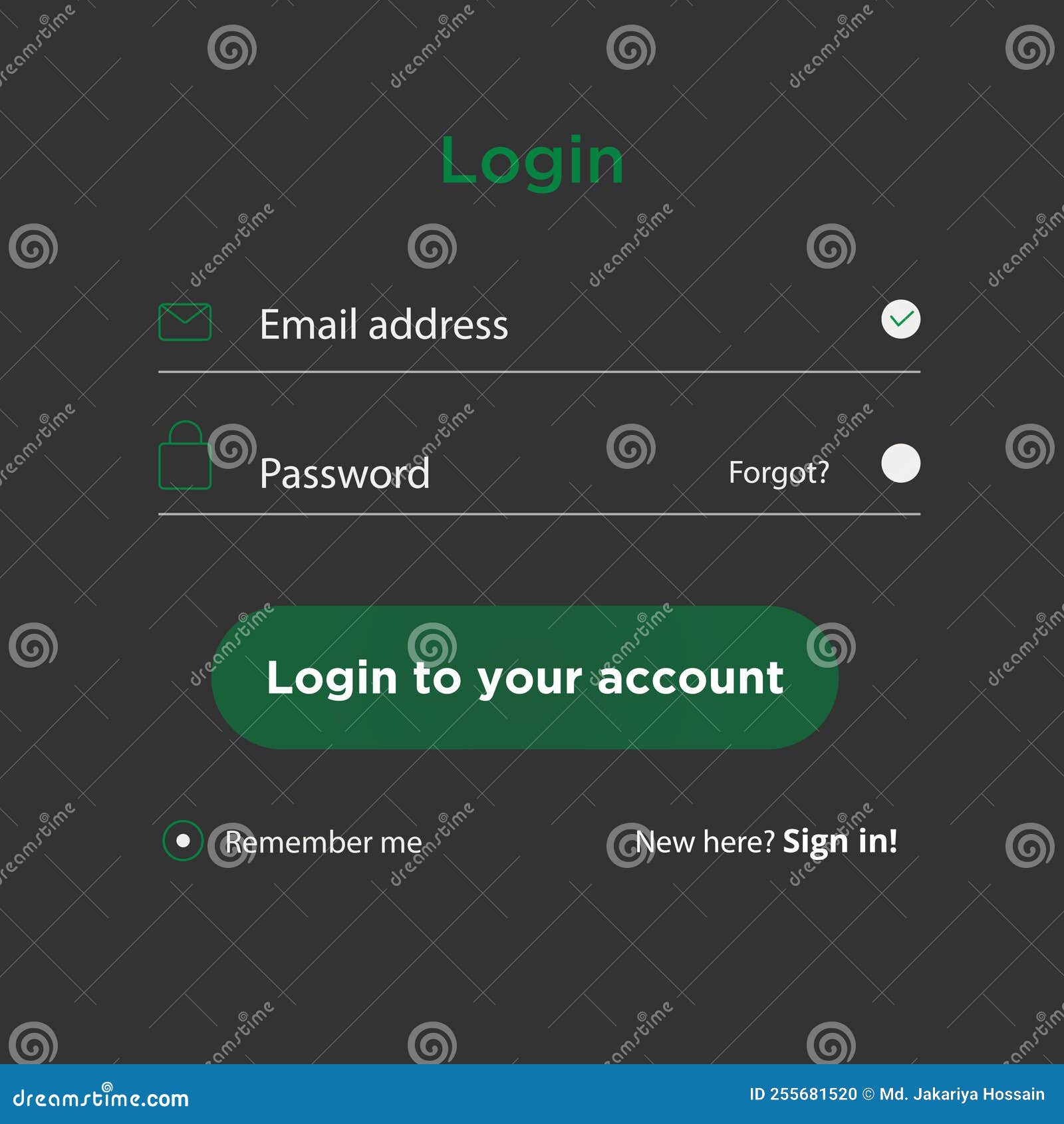 Web Login Form Template Element Page Design. Stock Vector ...