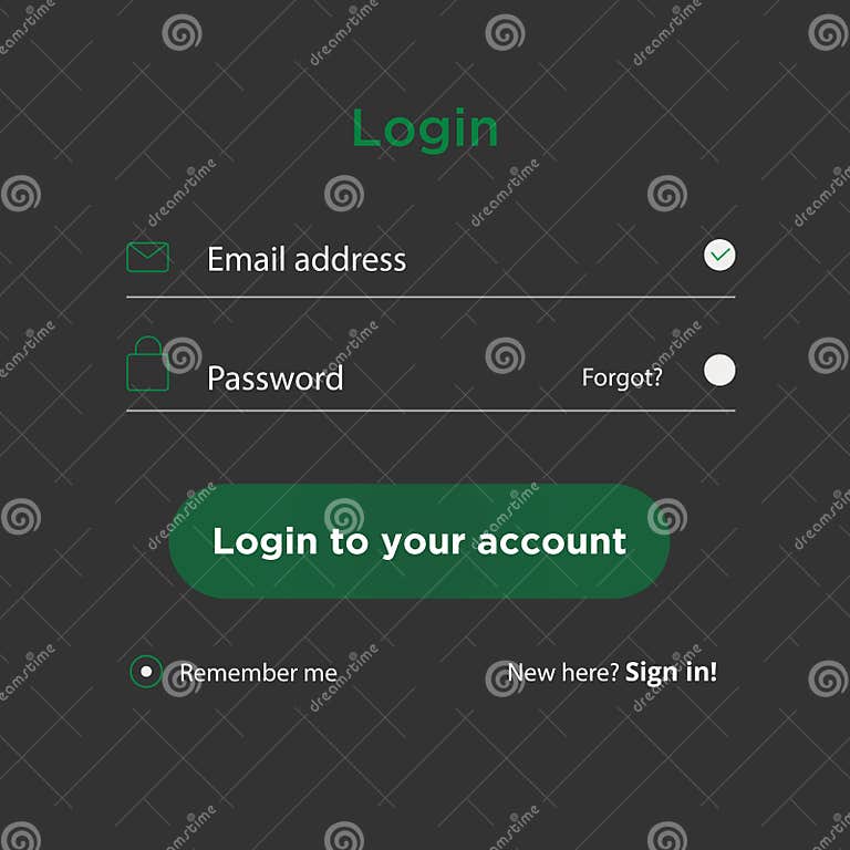 Web Login Form Template Element Page Design. Stock Vector ...