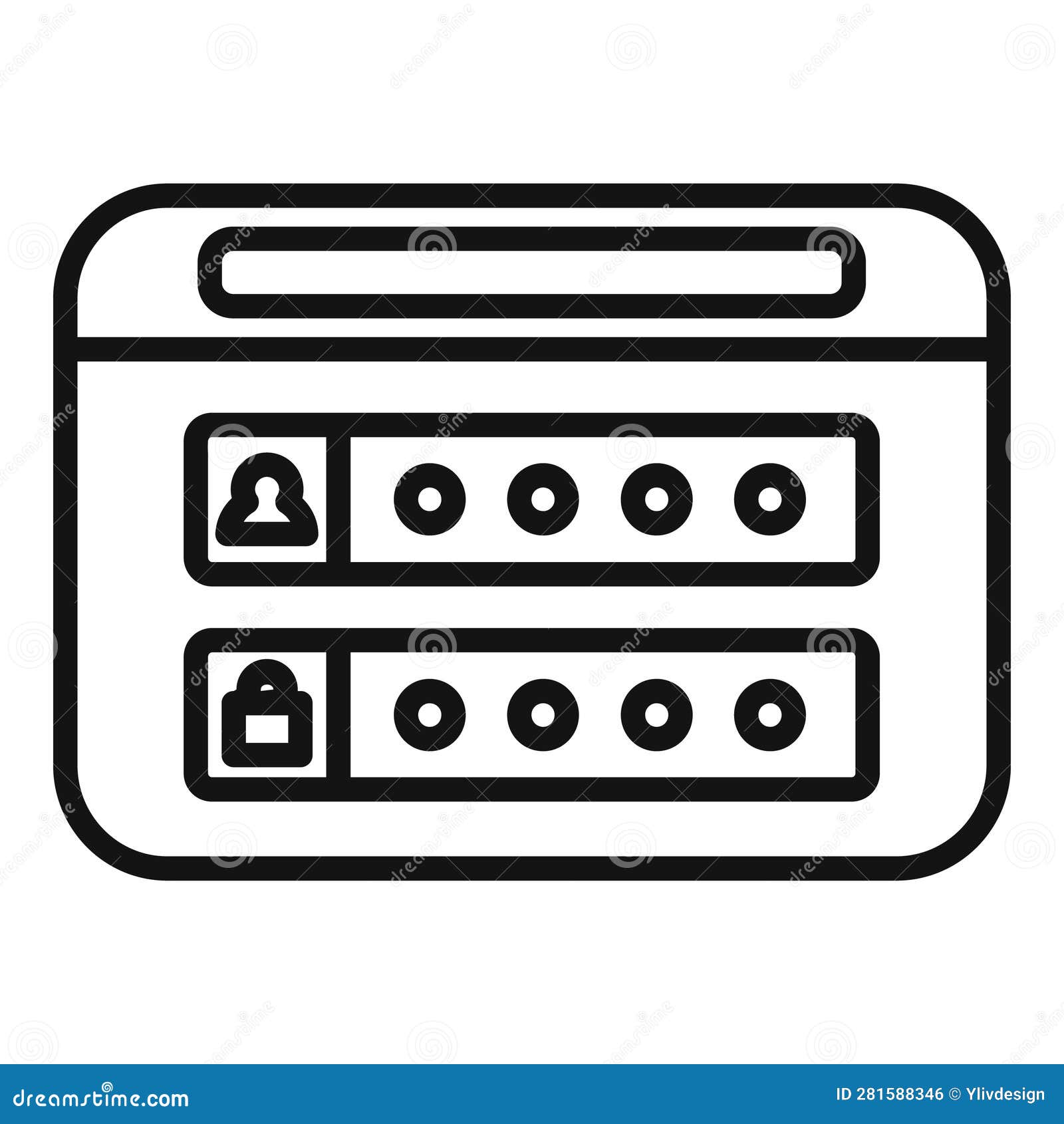 Web Login Icon Outline Vector. Internet Interface Stock Illustration ...