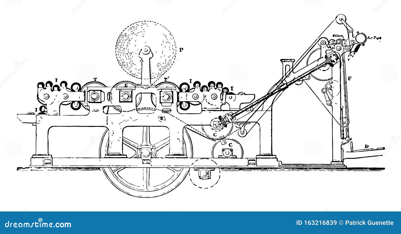 Web Machine Printing Press, Vintage Illustration Stock Vector ...