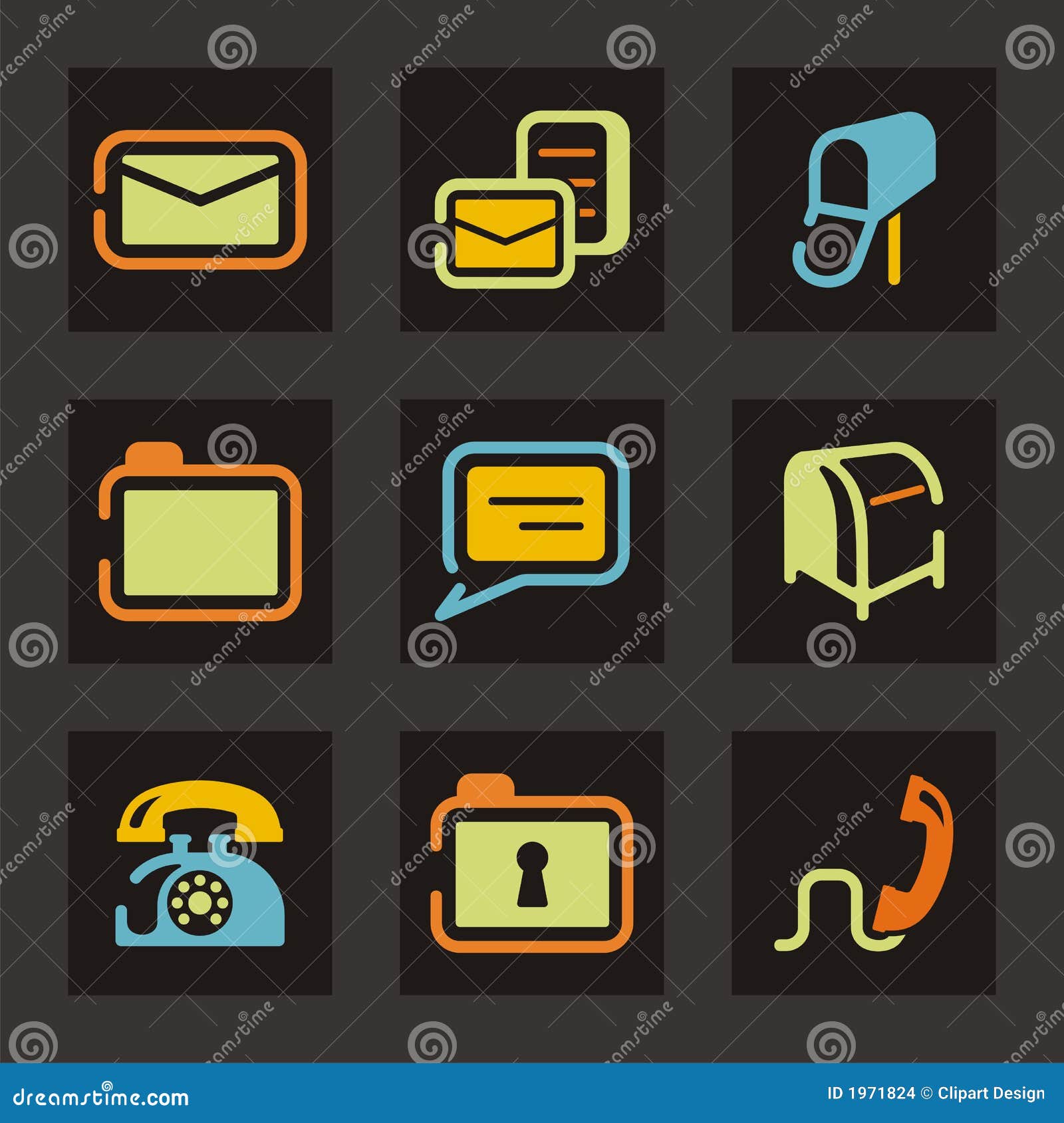 Web and Mail Icon Series stock vector. Illustration of mail - 1971824