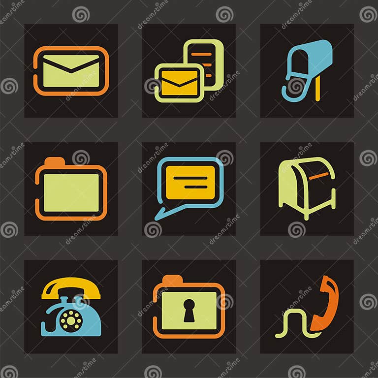 Web and Mail Icon Series stock vector. Illustration of mail - 1971824