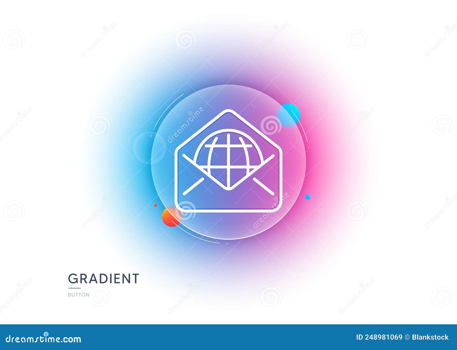 Web Mail Line Icon. Message Correspondence Sign. Gradient Blur Button ...