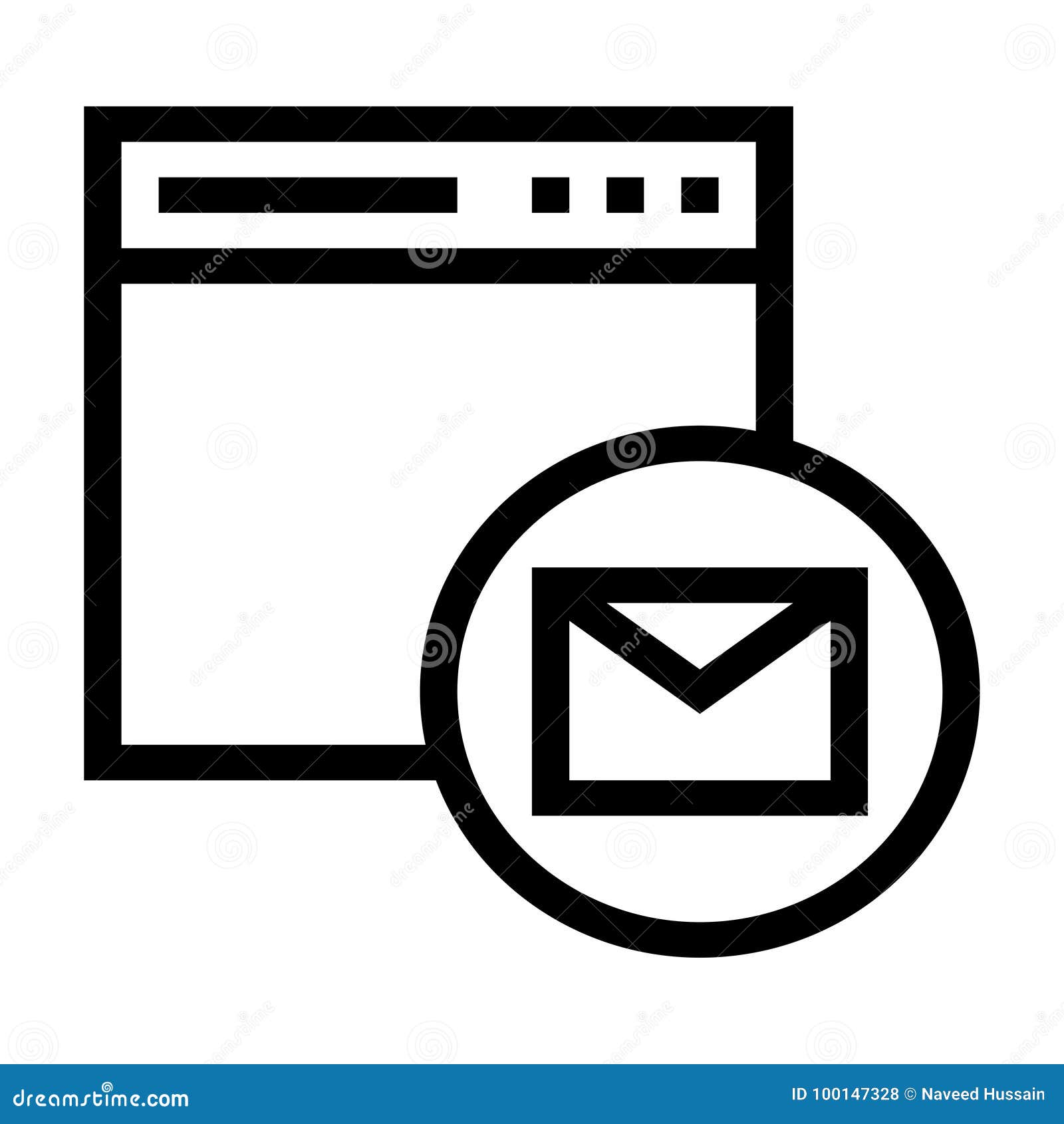 Web mail icon stock vector. Illustration of office, email - 100147328