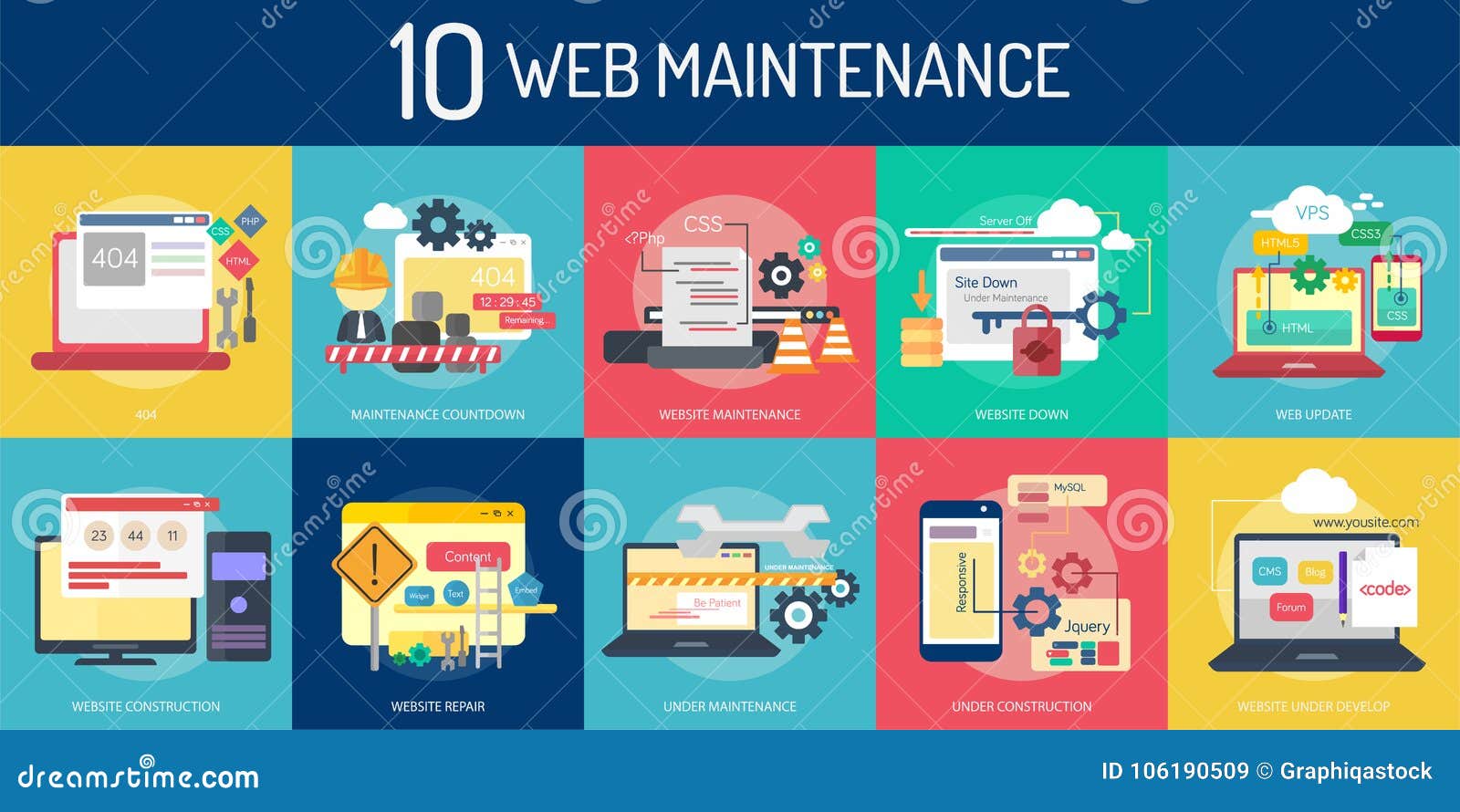 Web Maintenance Conceptual Design Stock Vector - Illustration of ...