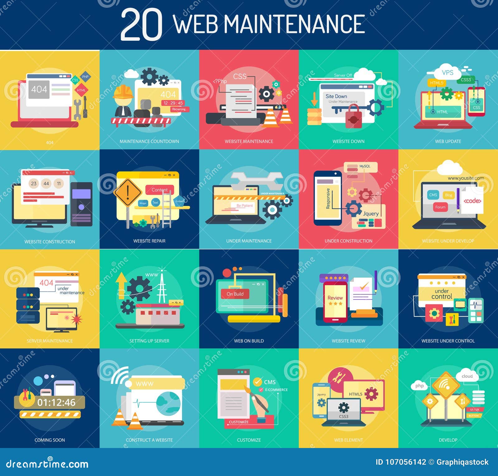 Web Maintenance Conceptual Design Stock Vector - Illustration of ...
