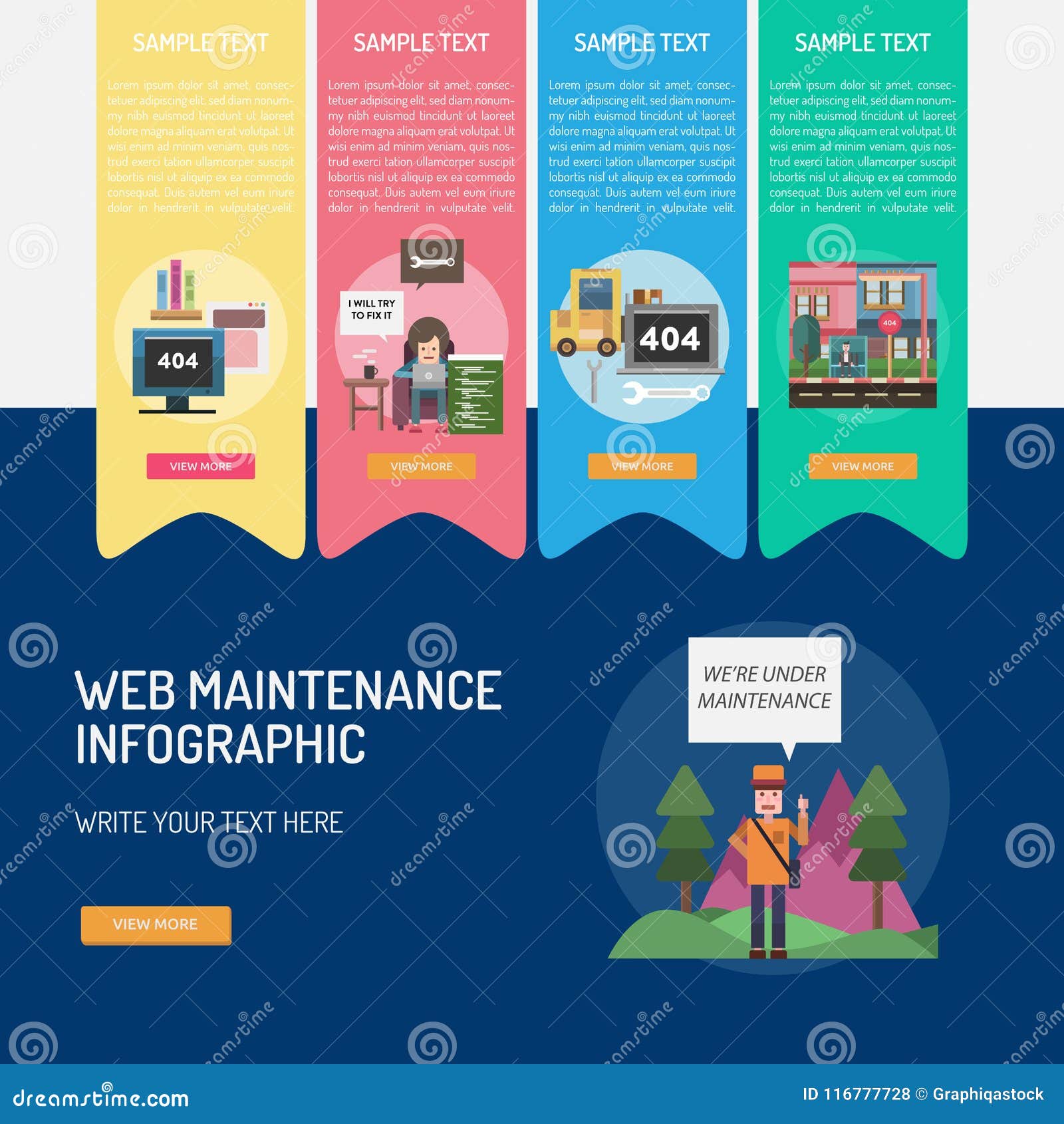 Web Maintenance Infographic Stock Illustration - Illustration of ...