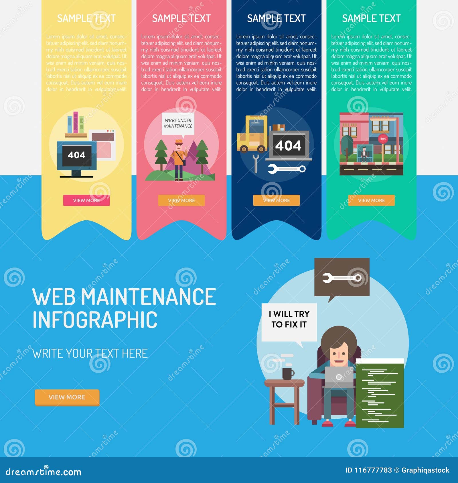 Web Maintenance Infographic Stock Illustration - Illustration of ...