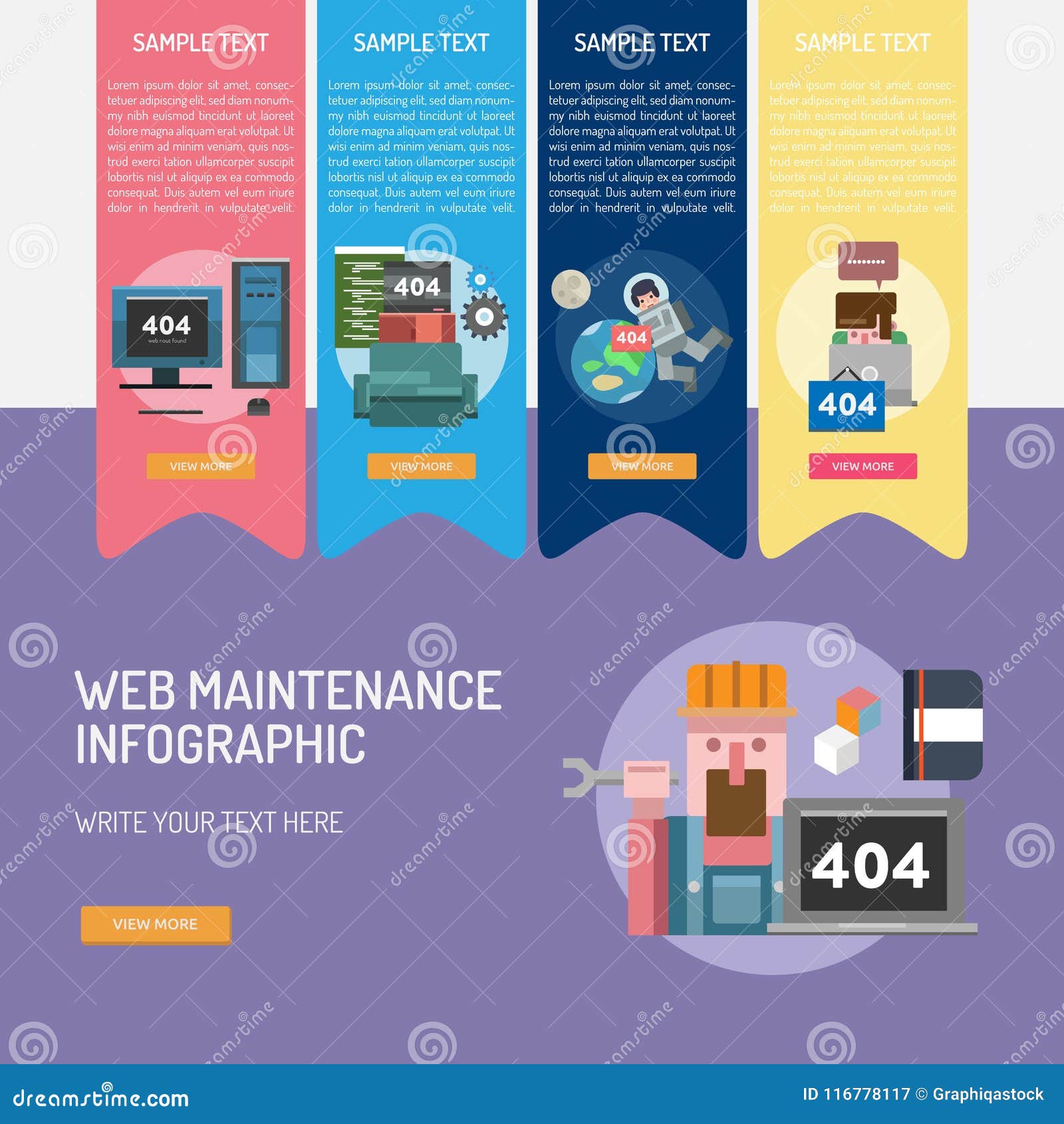 Web Maintenance Infographic Stock Illustration - Illustration of device ...