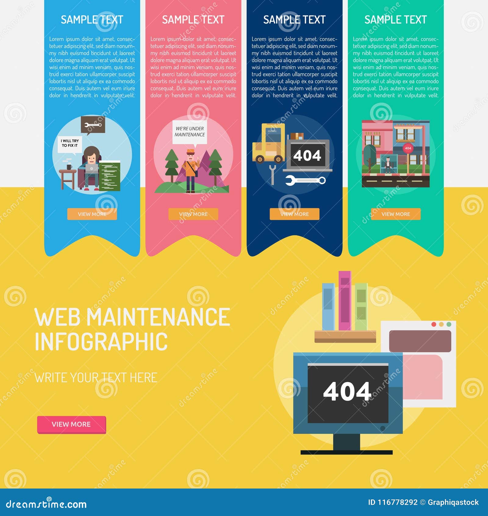 Web Maintenance Infographic Stock Illustration - Illustration of ...