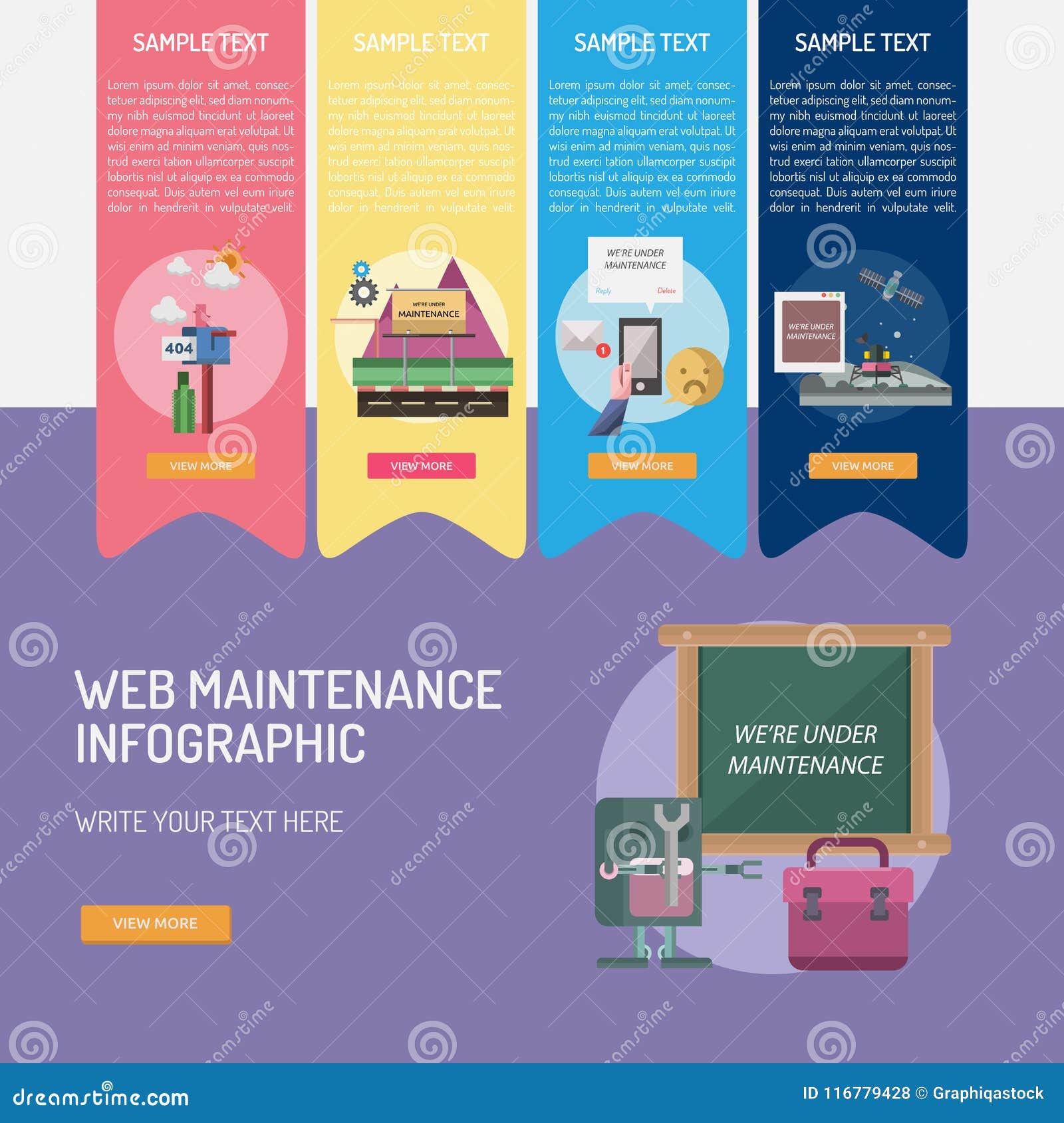 Web Maintenance Infographic Stock Illustration - Illustration of ...