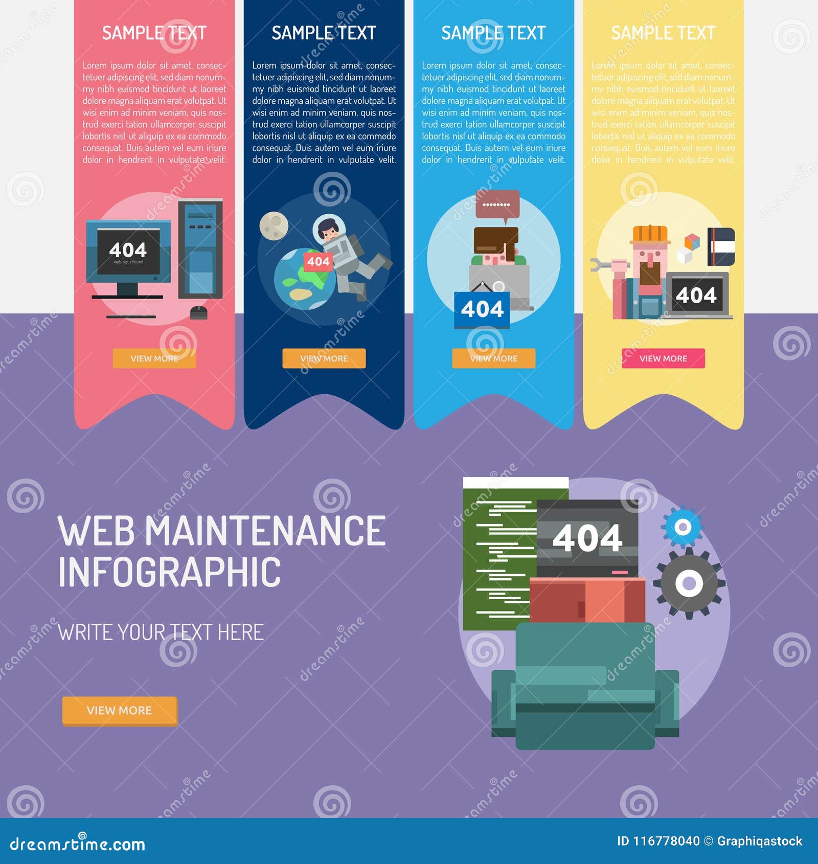 Web Maintenance Infographic Stock Illustration - Illustration of modern ...
