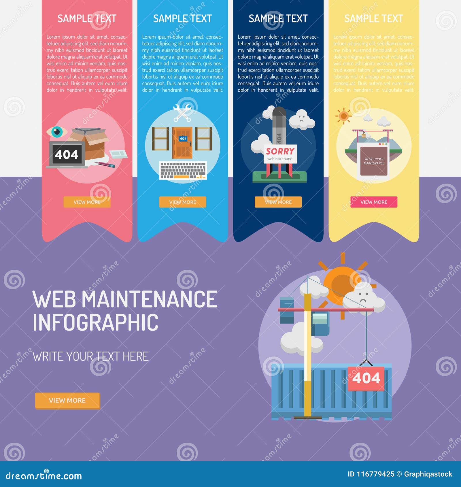 Web Maintenance Infographic Stock Illustration - Illustration of modern ...