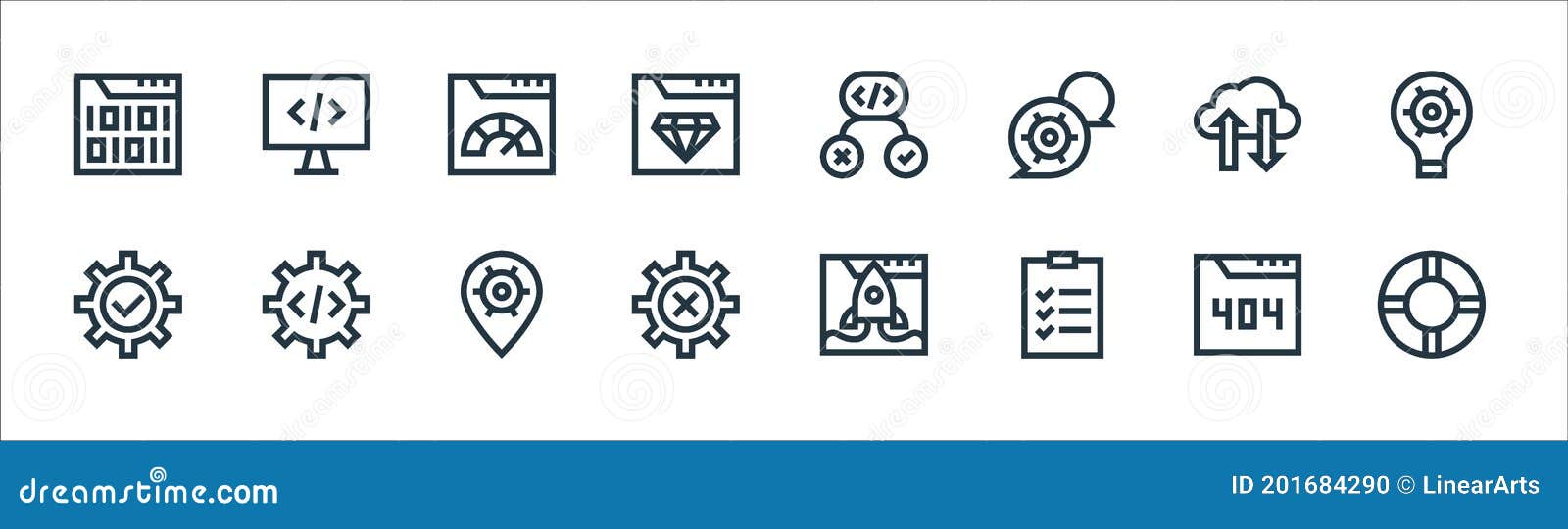 Web Maintenance Line Icons. Linear Set Stock Vector - Illustration of ...