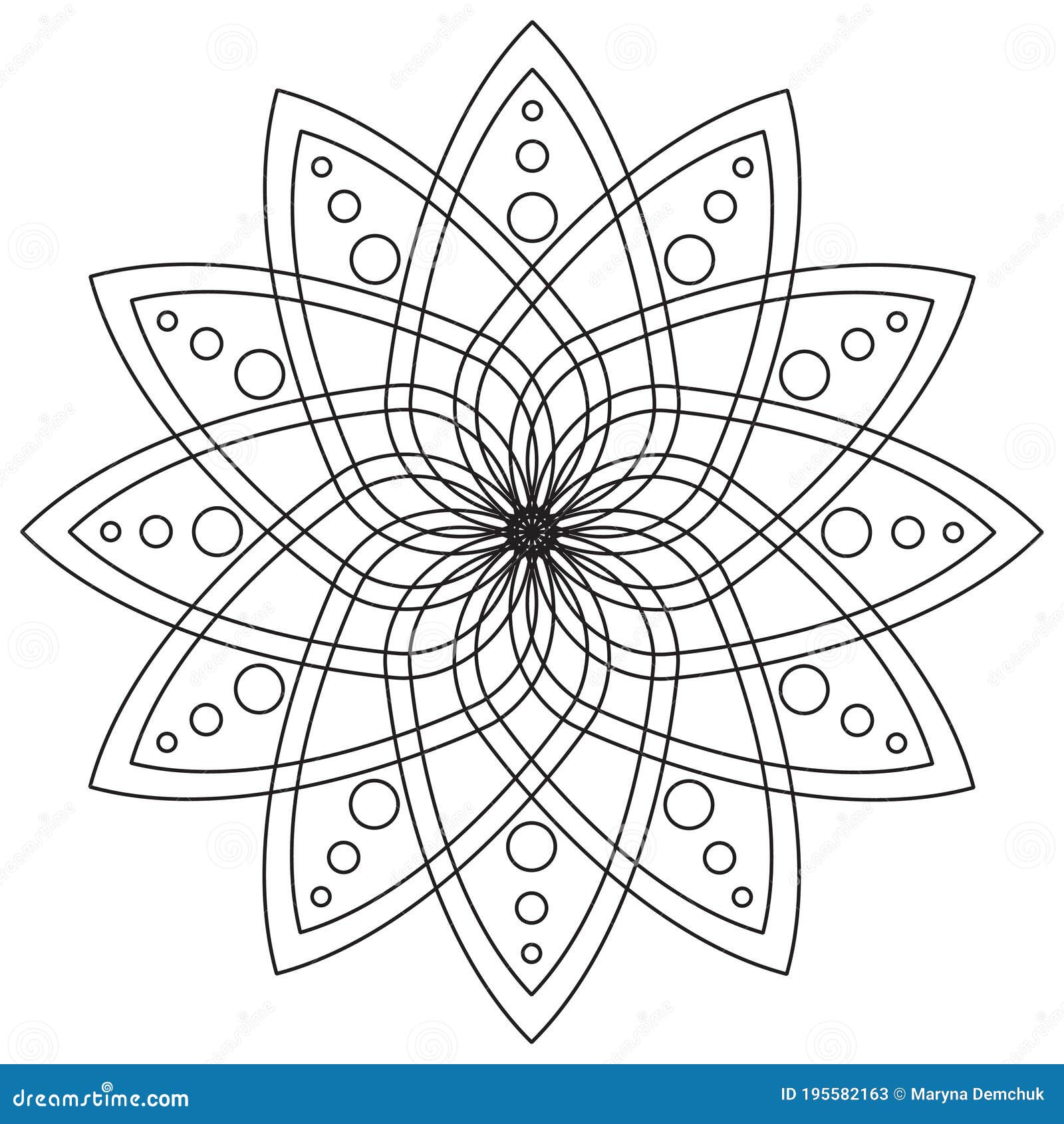 Mandala Simple Outline Vector Illustration Stock Vector - Illustration ...