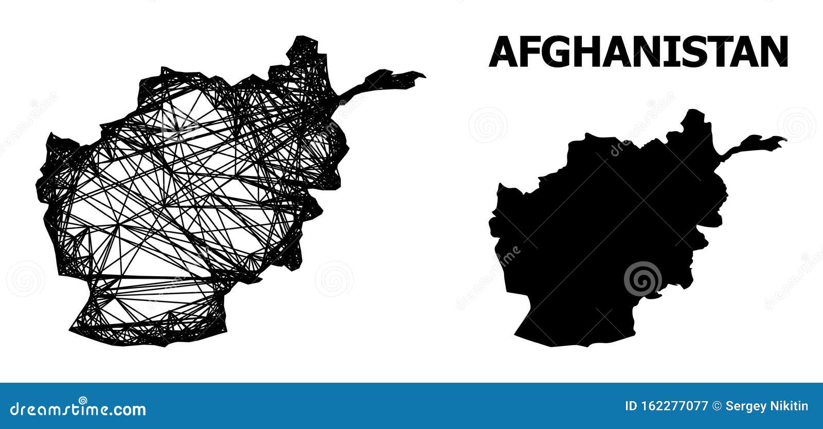 Web Map of Afghanistan stock vector. Illustration of lowpoly - 162277077