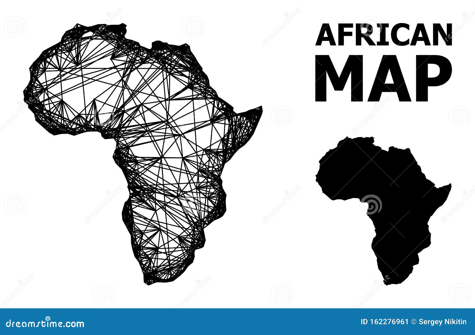 Web Map of Africa stock vector. Illustration of africa - 162276961