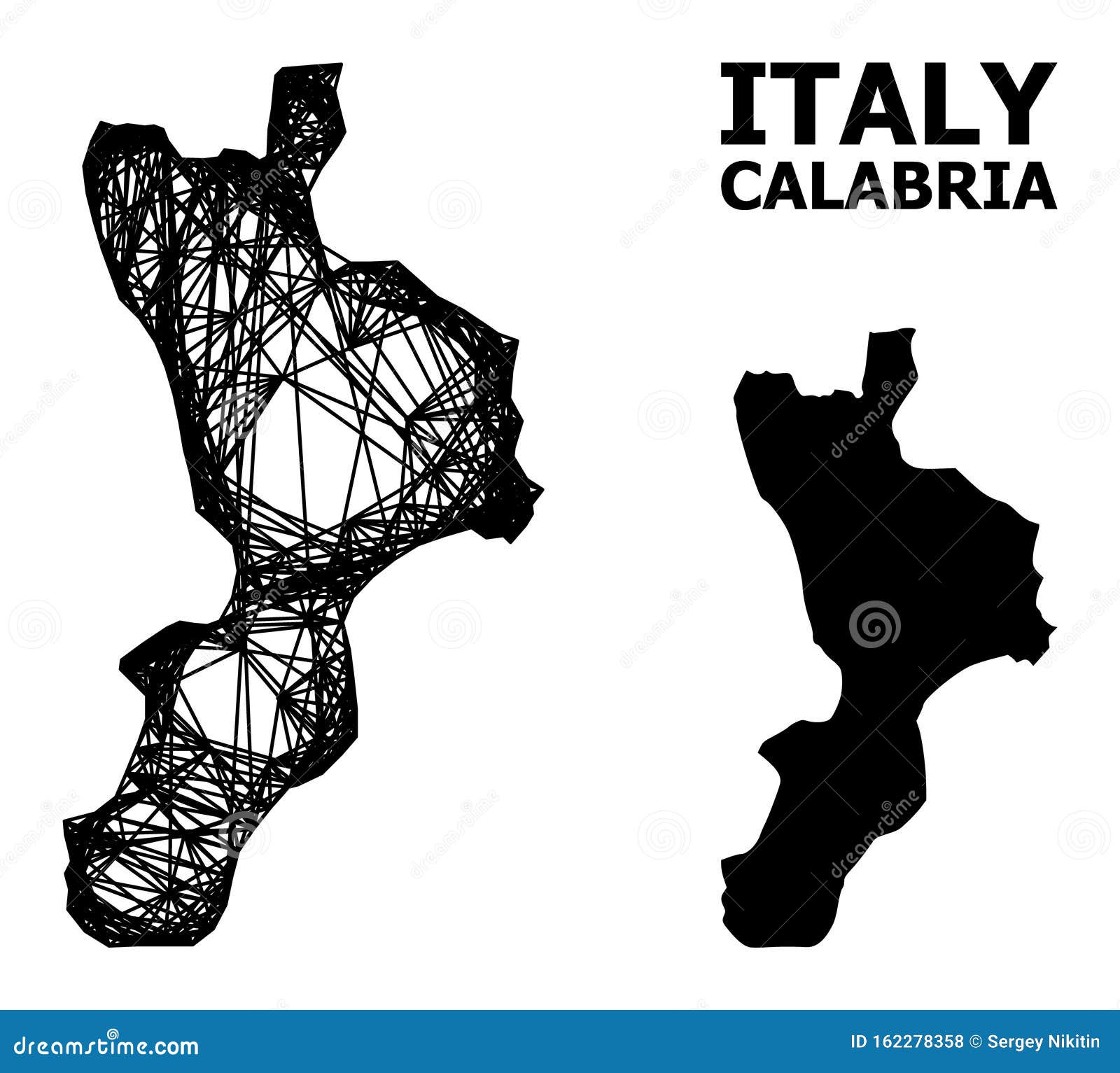Web Map of Calabria Region stock vector. Illustration of mosaic - 162278358