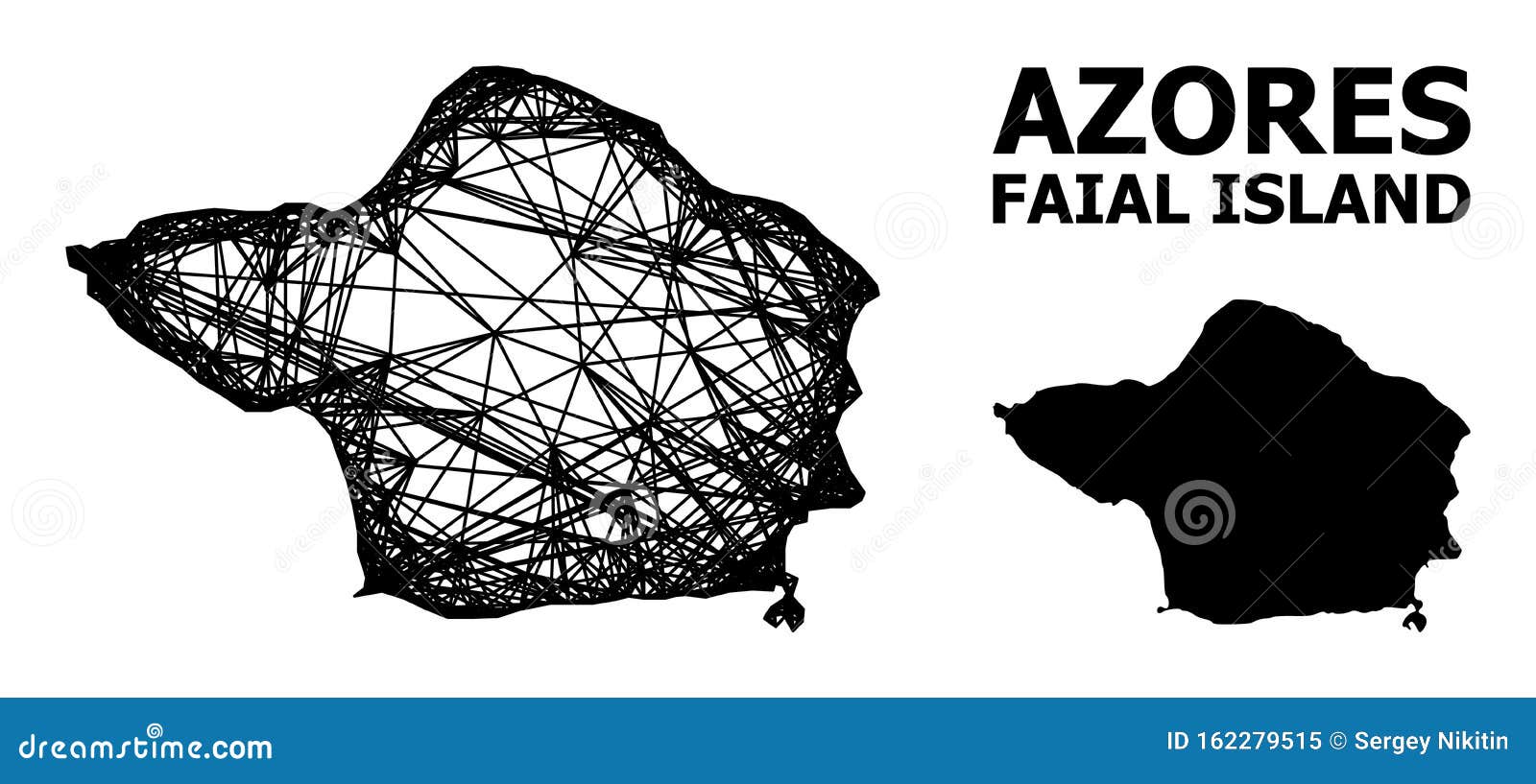 Web Map of Faial Island stock illustration. Illustration of poly ...