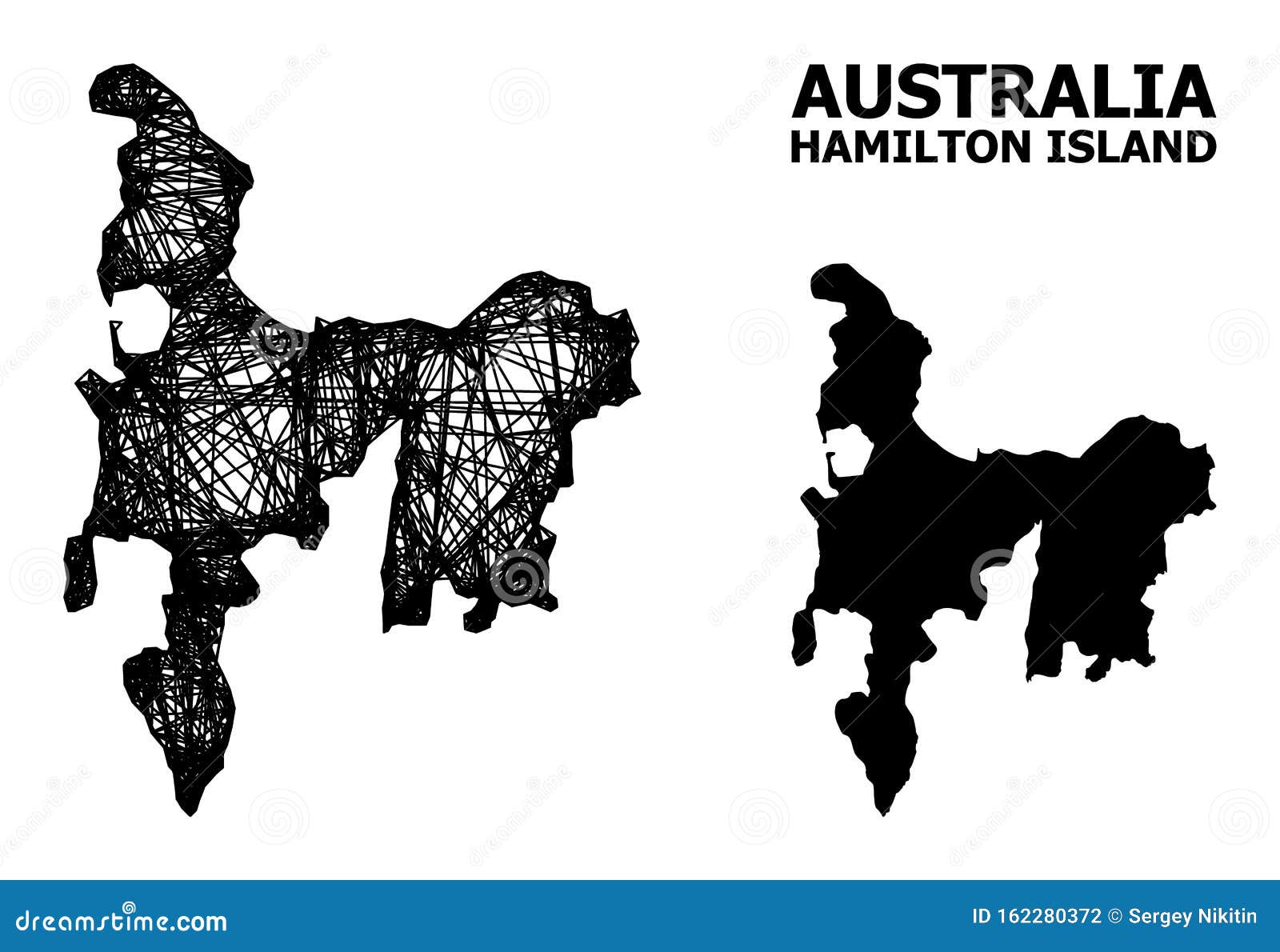 Web Map of Hamilton Island stock illustration. Illustration of frame ...