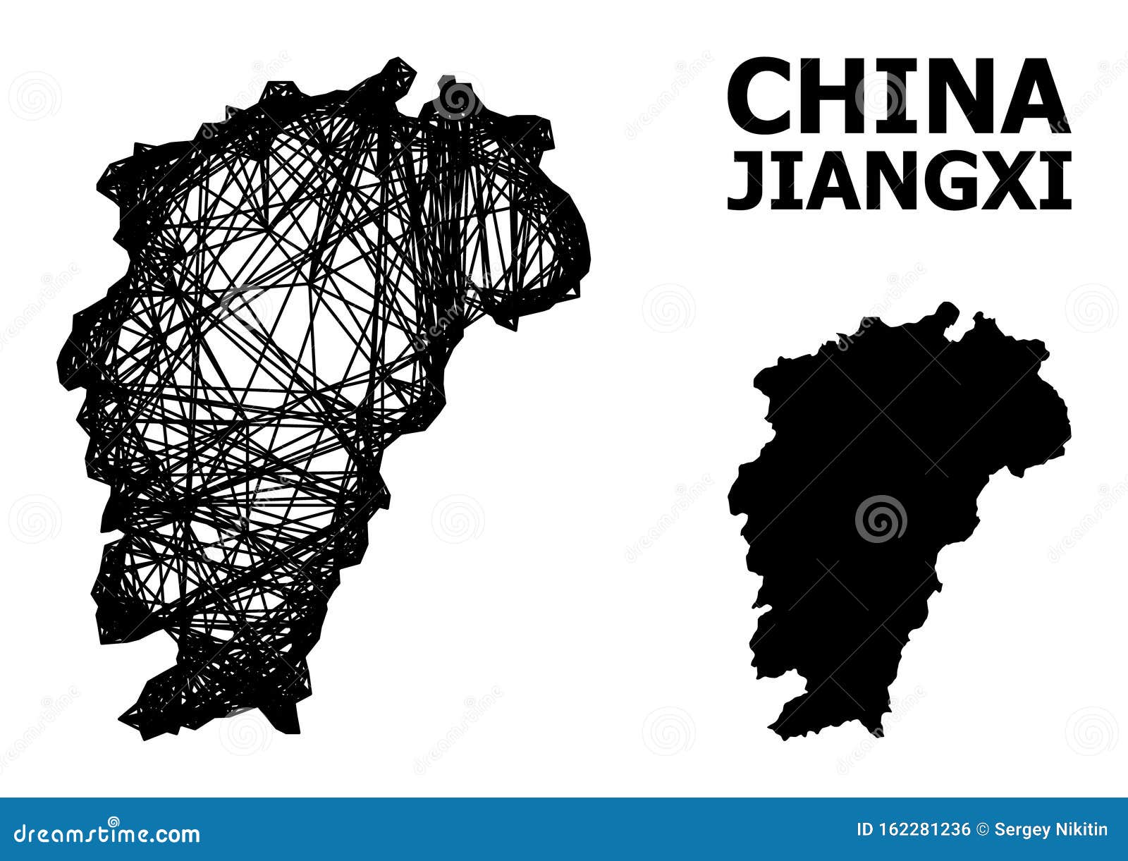 Web Map of Jiangxi Province Stock Illustration - Illustration of ...