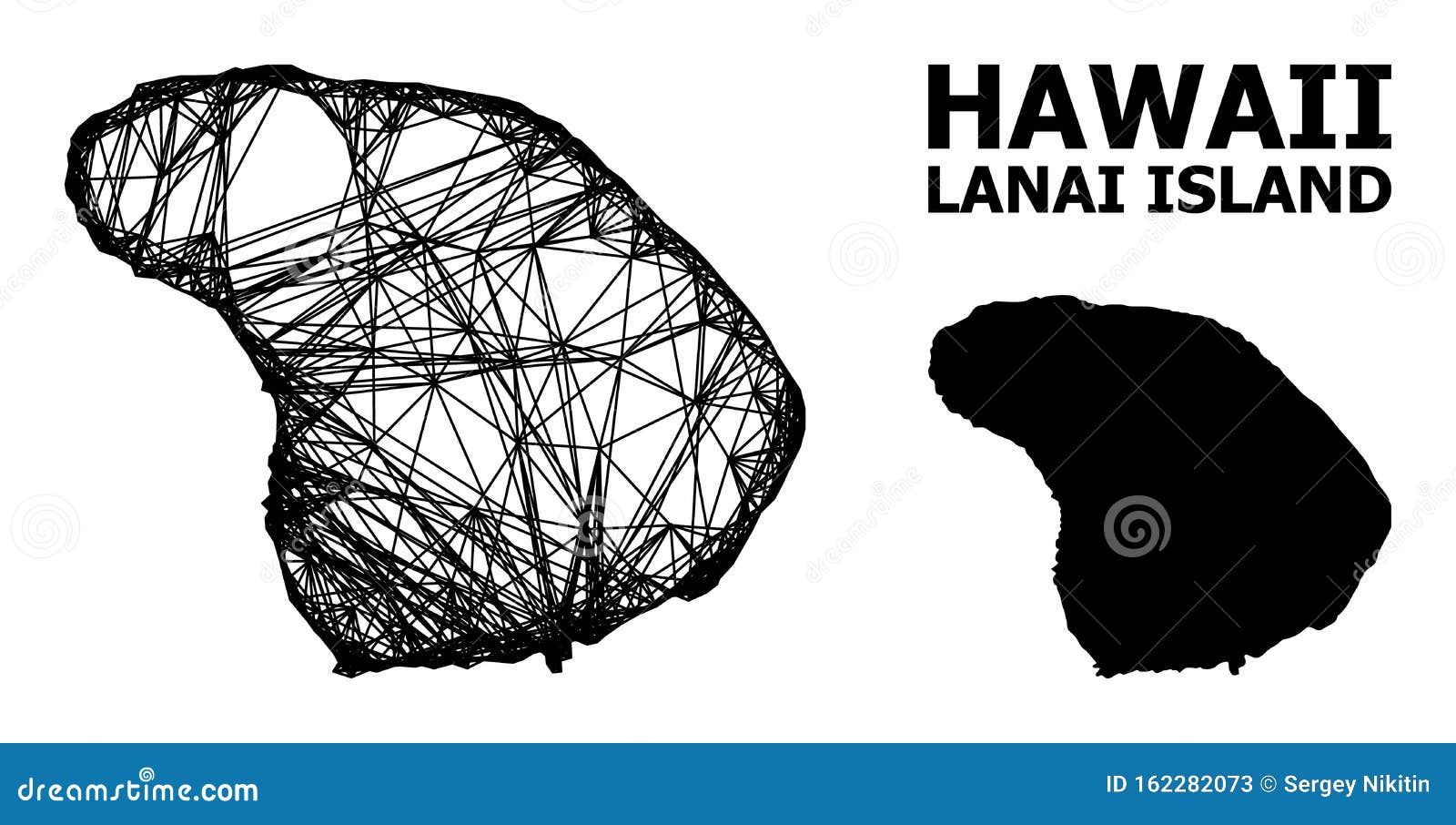 Web Map of Lanai Island stock illustration. Illustration of frame ...