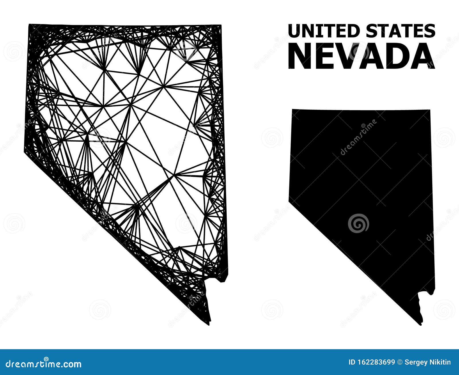 Web Map of Nevada State stock illustration. Illustration of cartography ...
