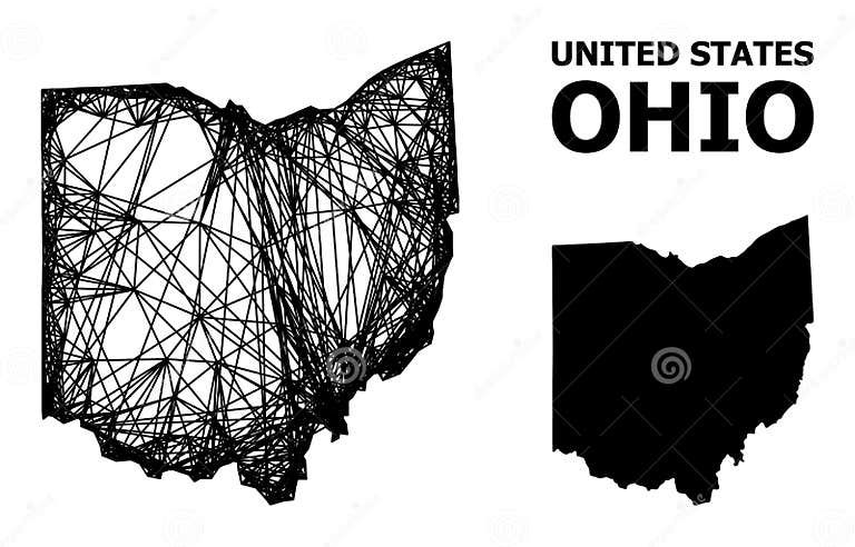Web Map of Ohio State stock illustration. Illustration of contour ...