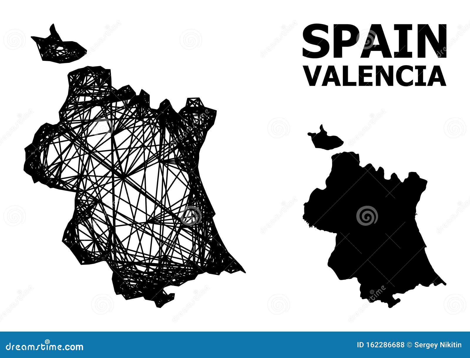 Web Map of Valencia Province Stock Illustration - Illustration of ...