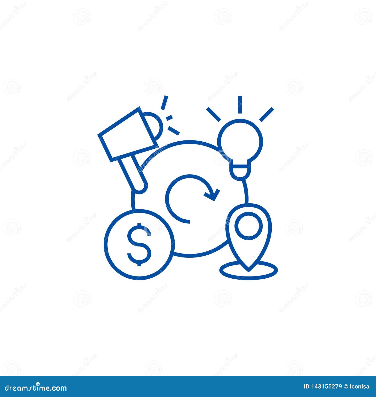 Marketing Mix 4p Line Icon Concept Marketing Mix 4p Flat Vector Symbol