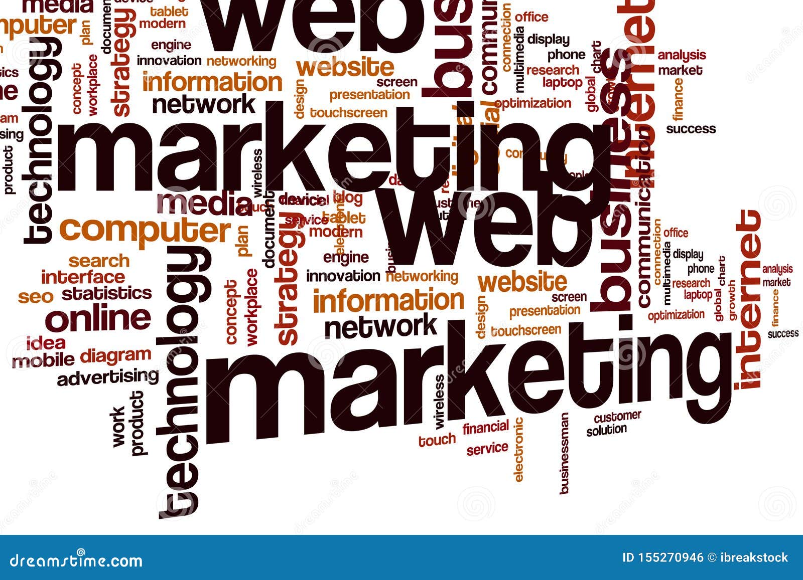 Web marketing word cloud stock photo. Image of business - 155270946