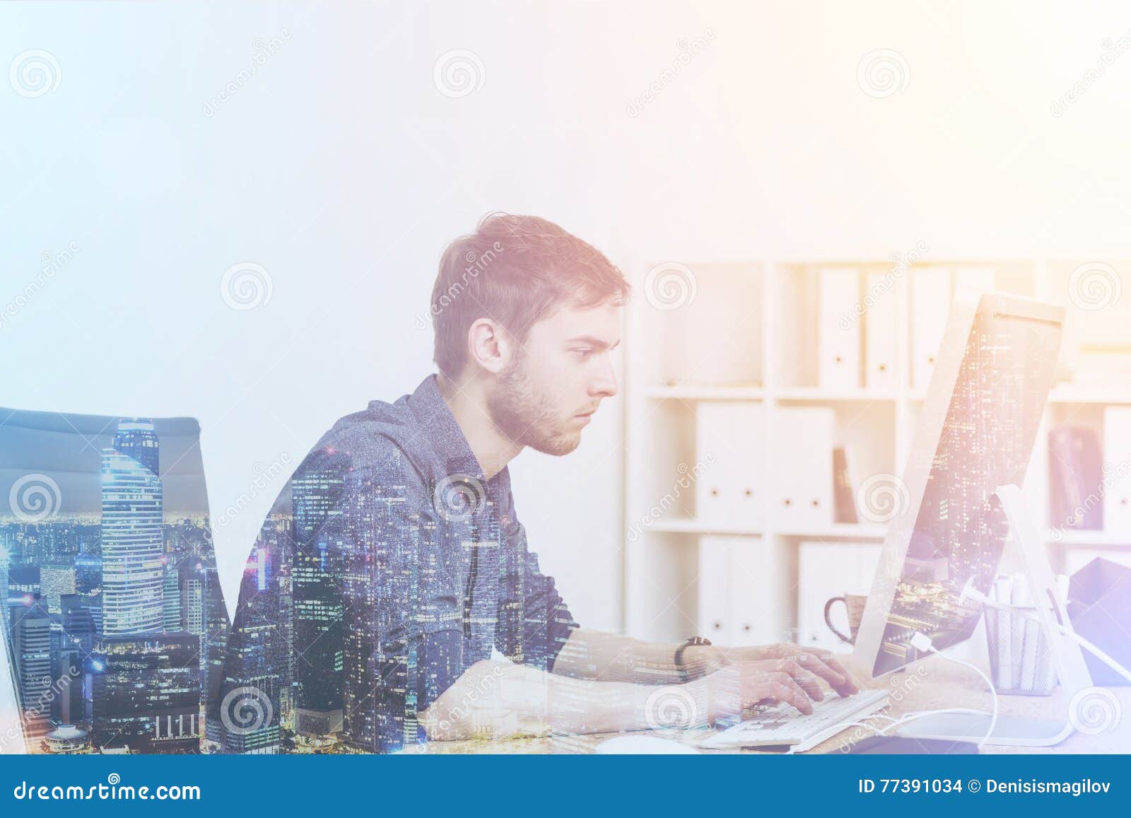 Web master at work stock photo. Image of portrait, exposure - 77391034