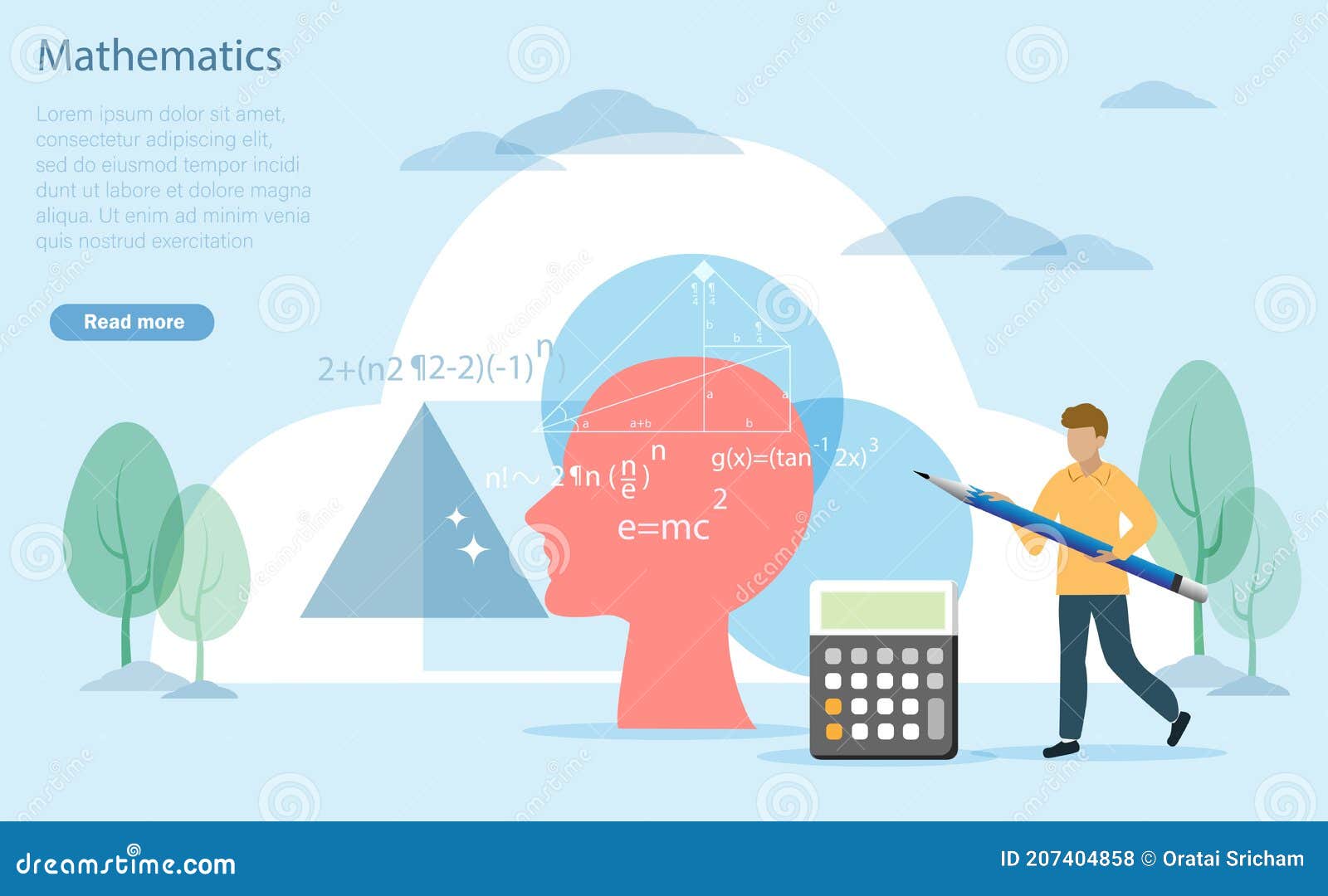 Math Brain Calculating Head Symbol Royalty-Free Stock Photography ...
