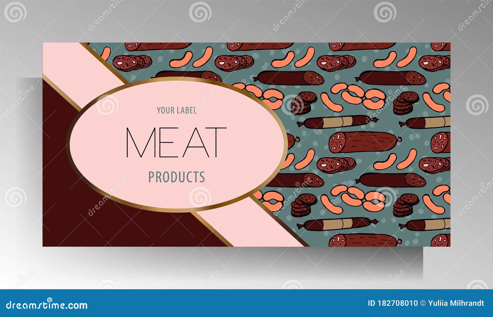 Meat Shop Store Banner Template Design. Stock Illustration ...