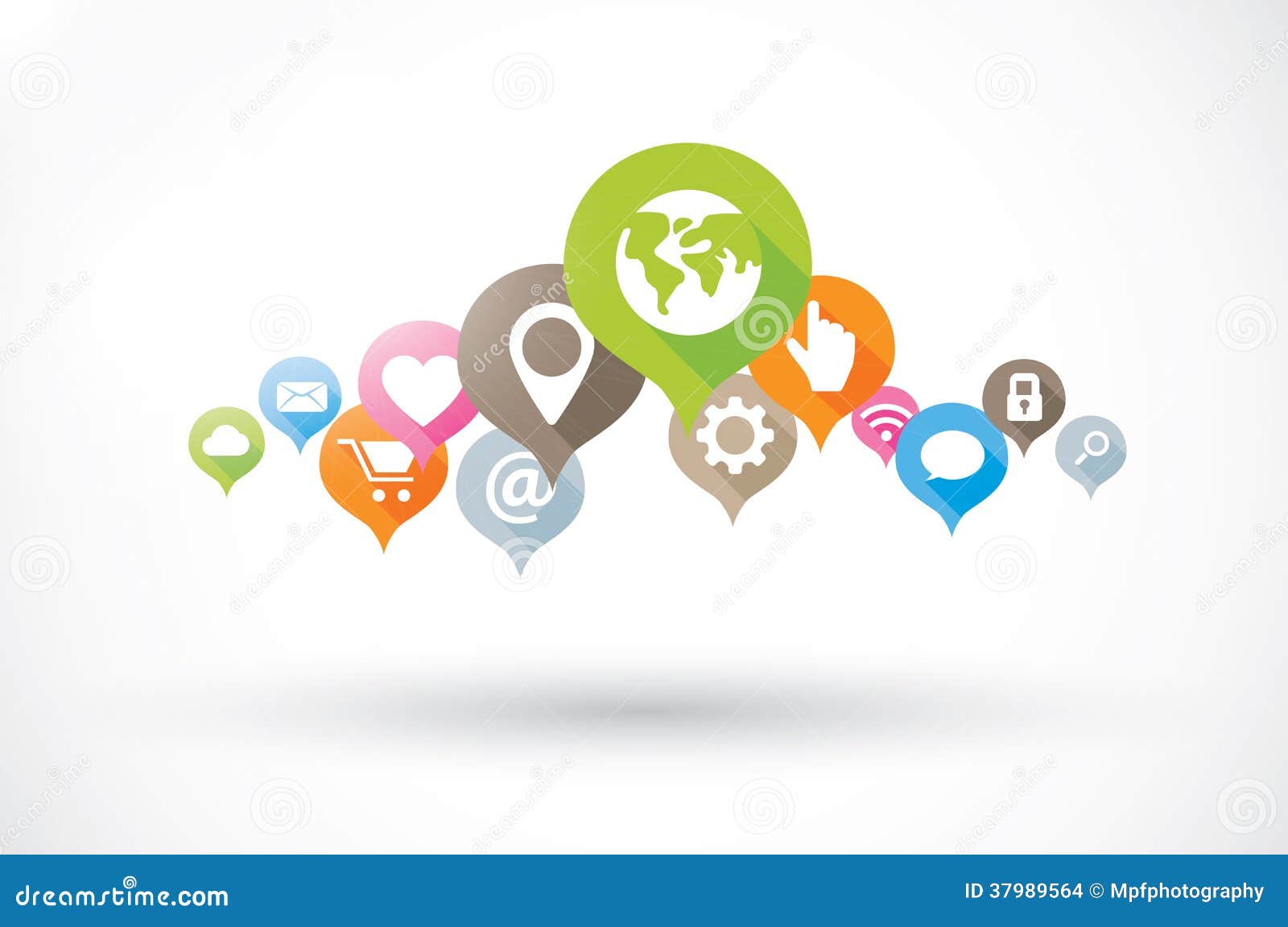 Web Media Group Icons Vector Illustration Template Stock Vector ...