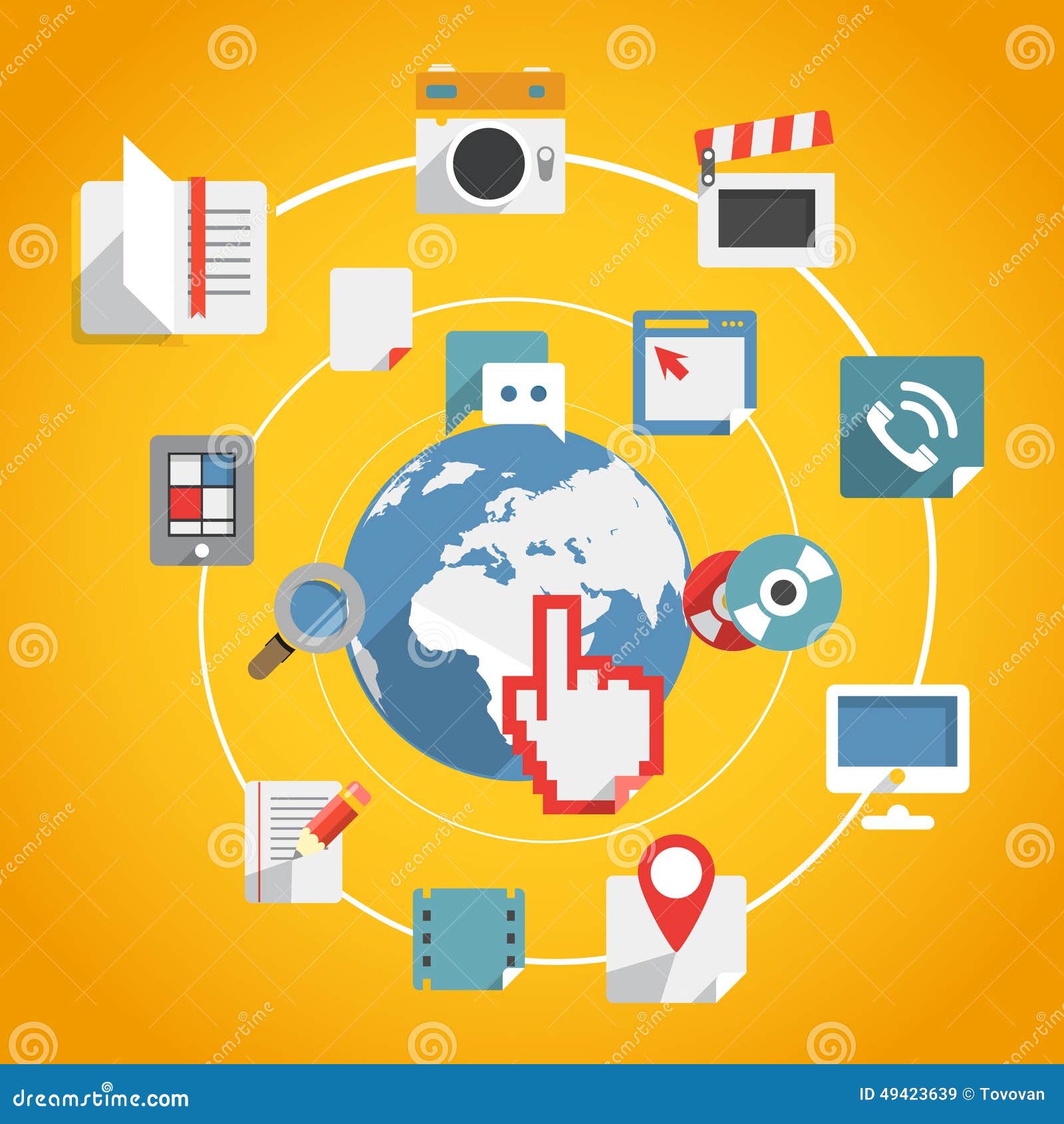 Web media network concept stock vector. Illustration of phone - 49423639