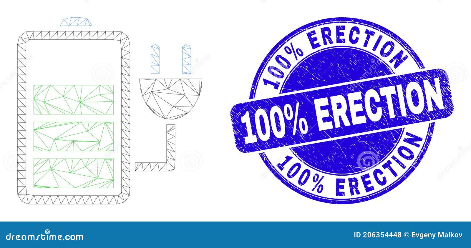 Blue Grunge 100 Percents Erection Stamp and Web Mesh Charge Battery ...