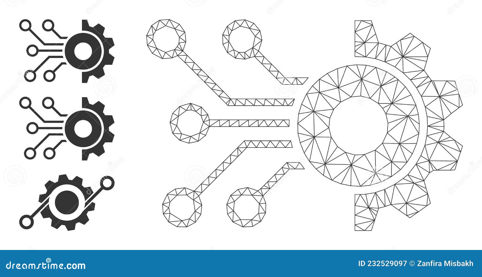 Web Mesh Gear Circuit Vector Icon and Bonus Icons Stock Vector ...