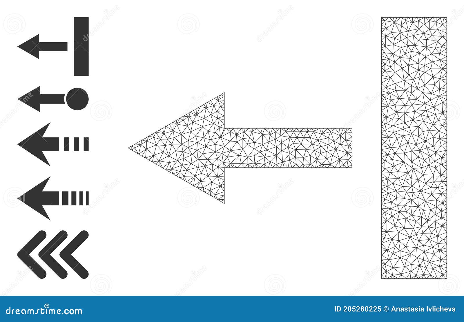 Web Mesh Pull Left Icon with Simple Pictograms Stock Vector ...