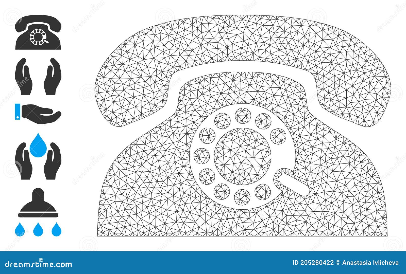 Web Mesh Pulse Phone Icon with Simple Symbols Stock Vector ...