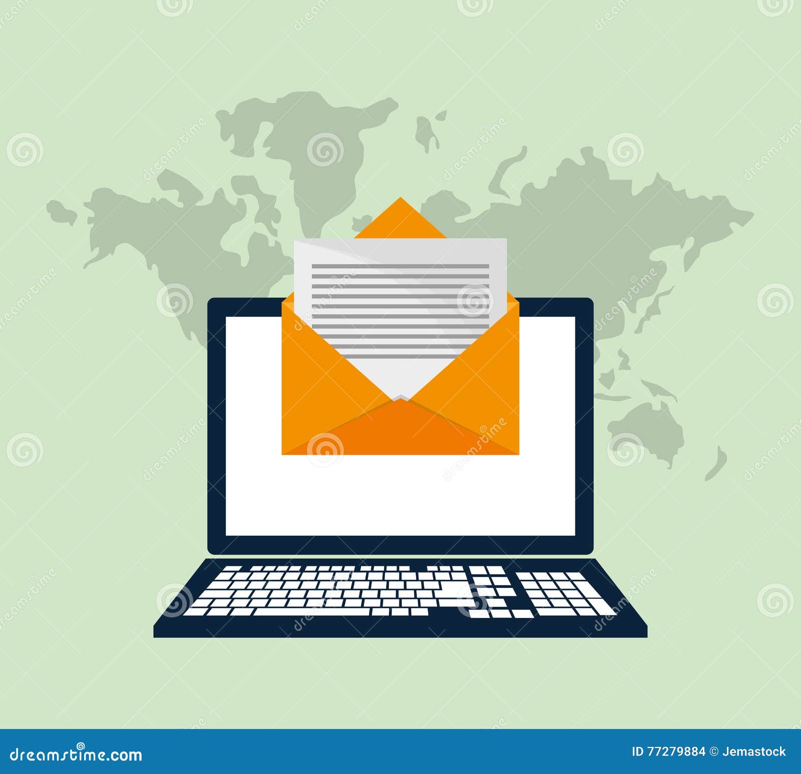 Web Messaging through Computer Image Stock Vector - Illustration of ...