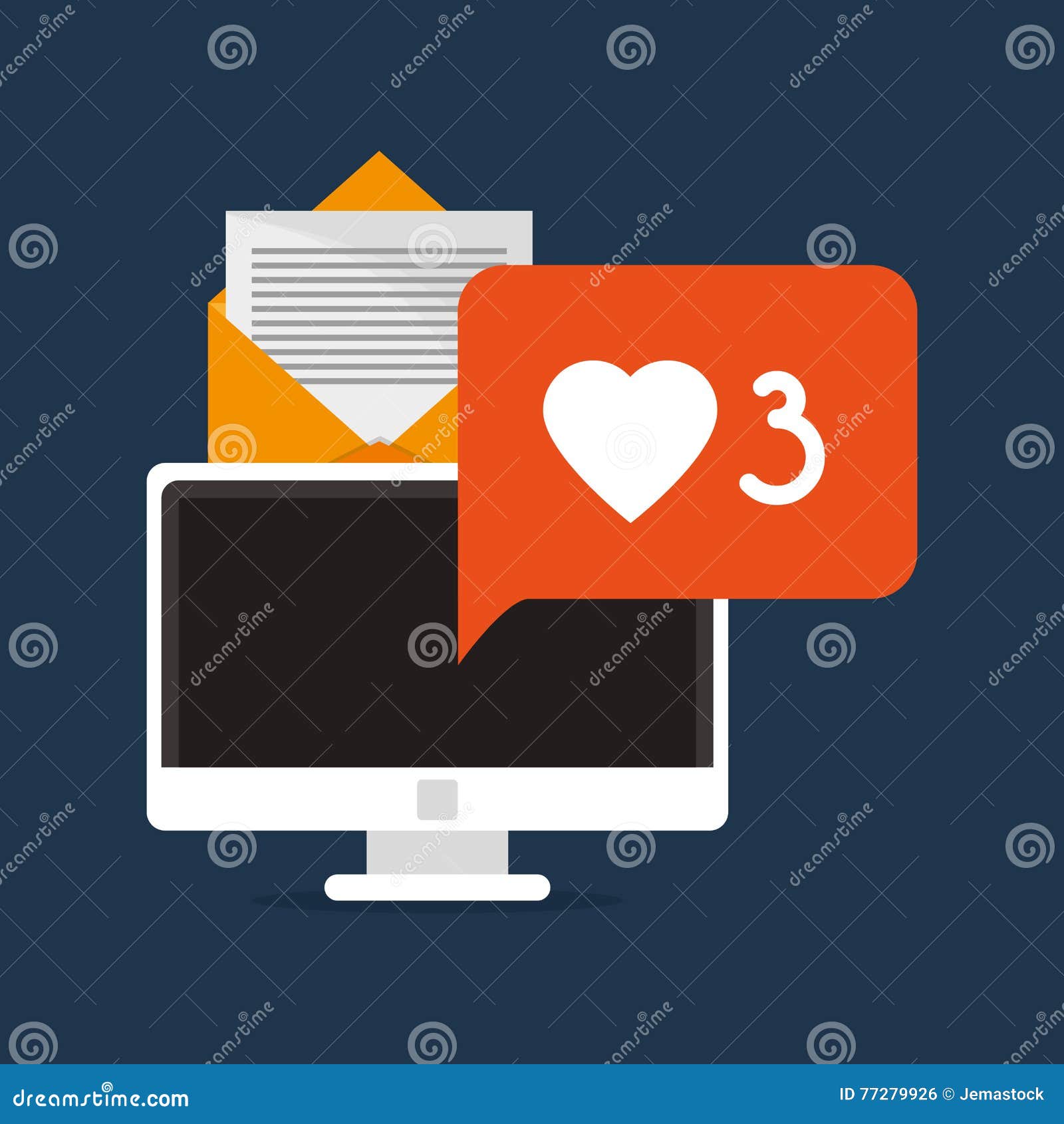 Web Messaging through Computer Image Stock Vector - Illustration of ...